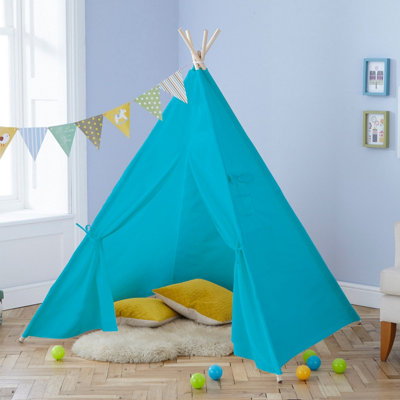 Neo Blue Canvas Kids Tent TeePee | DIY at B&Q