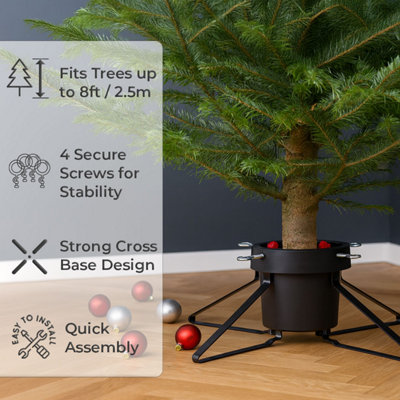 Neo Christmas Tree Stand for Real Trees up to 8ft Extra Large Heavy ...