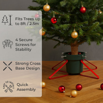Neo Christmas Tree Stand for Real Trees up to 8ft Extra Large Heavy ...