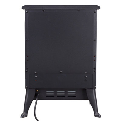 Neo Electric Fire Heater Realistic Flame Effect - Black