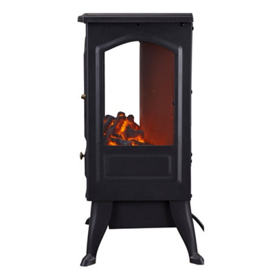 Neo Electric Fire Heater Realistic Flame Effect - Black