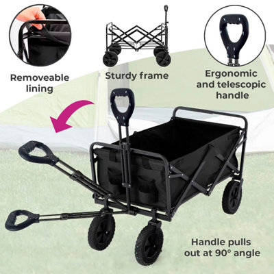 Neo Foldable Collapsible Garden Festival Cart Black