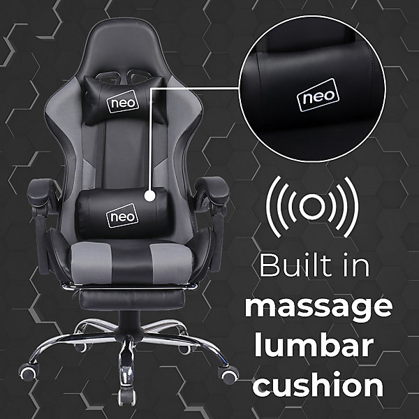 Neo Grey Fabric Computer Office Gaming Chair with Massage Neo Grey Fabric Computer Office Gaming Chair with Massage