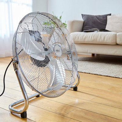 Neo High Velocity Chrome Metal Floor Freestanding Fan - 12 Inch