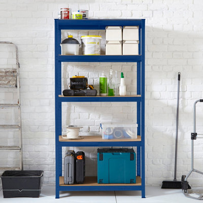 Neo Large Blue 5 Tier Garage Shelving Racking | DIY at B&Q