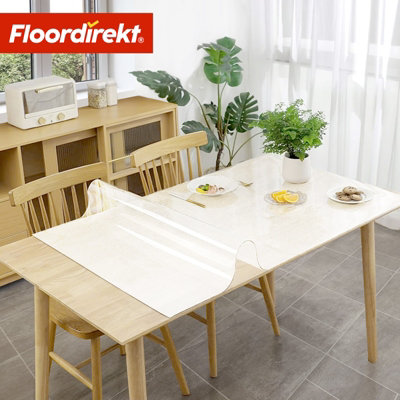 Neo Milky Semi Transparent PVC Table Protector Custom Made Straight Cut ...