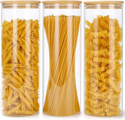Neo Set of 3 2200ml Clear Cylinder Canister Jars