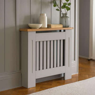 Neo Small Grey Decorative Wooden Radiator Cover