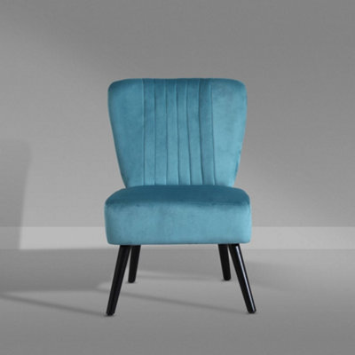 Neo Teal Crushed Velvet Shell Accent Chair