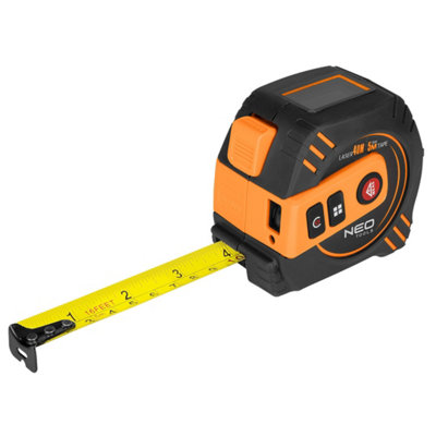 Neo Tools Laser Distance Measurer With Retractable Measuring Tape