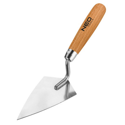 Neo Tools Stucco pointing trowel - sharp 140 x 80mm wooden handle