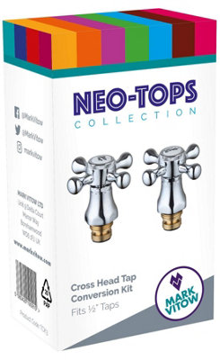 Neo-Tops Cross Head Chrome Plated 1/2" Tap Conversion Kit