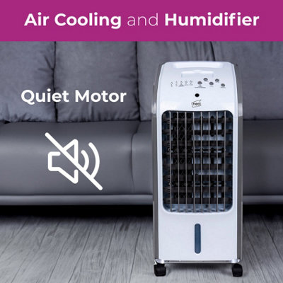 Neo White 4 Litre 80W Oscillating Portable Evaporative Cooler Fan with ...