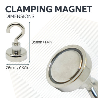 Neodymium Clamping Magnet with M5 Hook for Hanging, Holding or ...