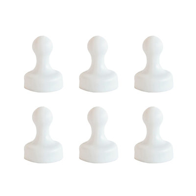 Neodymium magnets 6 pack - Push pin white