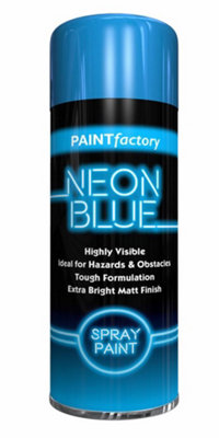 Neon Blue Matt Finish High Visibility Paint for Metal Wood Plastic ...