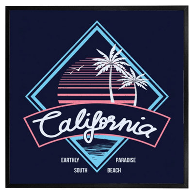 Neon california (Picutre Frame) / 30x30" / Brown