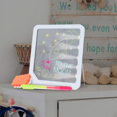 Neon Drawing Board With Pens Shape Stamps Kid Writing Painting Led Xmas ...