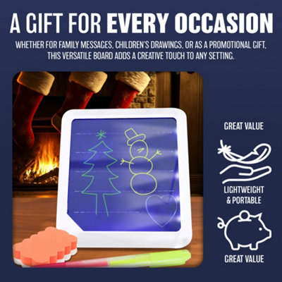 Neon Drawing Board With Pens Shape Stamps Kid Writing Painting Led Xmas ...