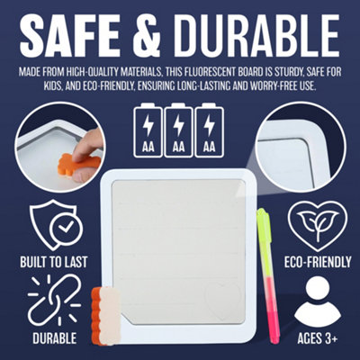 Neon Drawing Board With Pens Shape Stamps Kid Writing Painting Led Xmas ...