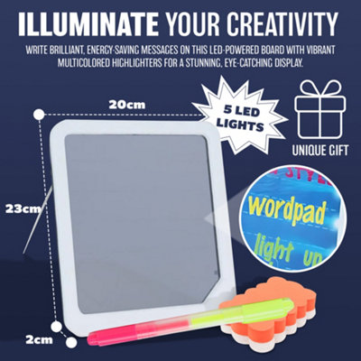 Neon Drawing Board With Pens Shape Stamps Kid Writing Painting Led Xmas ...