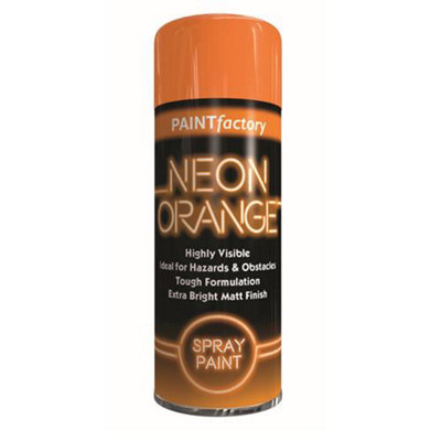 Neon Orange Paint 200ml (Spray) | DIY at B&Q