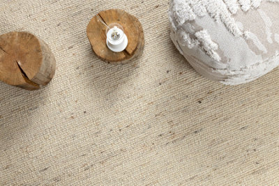 NEPAL 2100 beige carpet - woolen, double-sided, natural 80x150 cm
