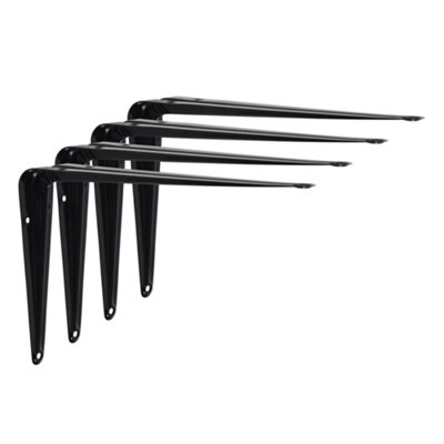 Neptune BLACK Metal Steel Shelf Wall Brackets 125mm x 150mm - 16 pack