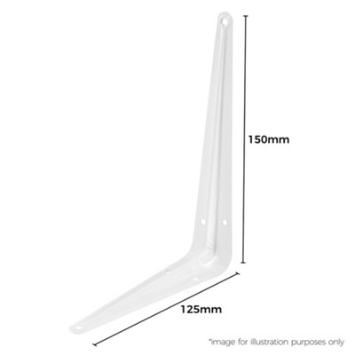 Neptune BLACK Metal Steel Shelf Wall Brackets 125mm x 150mm - 4 pack