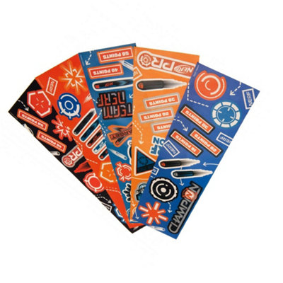 Nerf Stickers (Pack of 50) Orange/Blue/Black (One Size) | DIY at B&Q