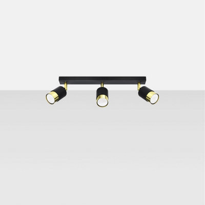 Nero Steel Black 3 Light Classic Ceiling Light