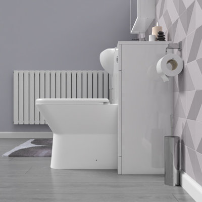 Nes Home 1050mm White Vanity Unit With WC Unit & Rimless Back To Wall ...