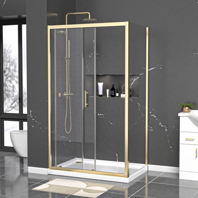 Nes Home 1100 x 700mm Shower Enclosure Sliding Door & Side Panel ...
