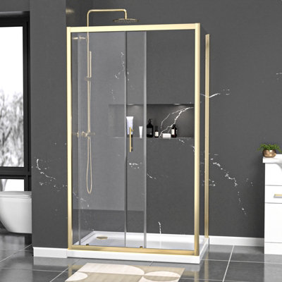 Nes Home 1100 x 700mm Shower Enclosure Sliding Door & Side Panel ...