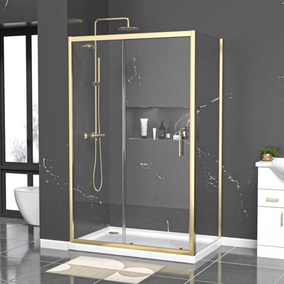 Nes Home 1200 x 700mm Shower Enclosure Sliding Door & Side Panel ...