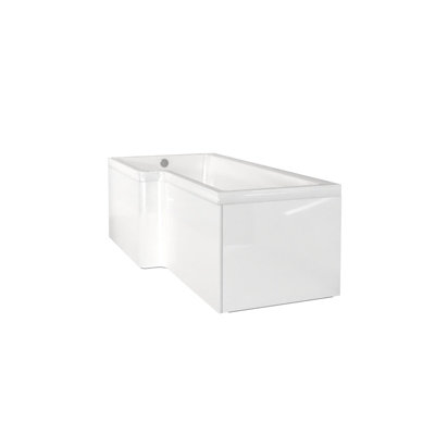 Nes Home 1700 x 850mm Square Left Hand L Shaped Shower Bath & Front Panel