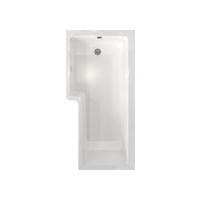 Nes Home 1700 x 850mm Square Left Hand L Shaped Shower Bath & Front Panel
