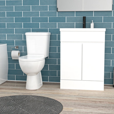 Nes Home 1700mm Round Bath,600mm Freestanding Basin Vanity, Close ...