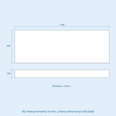 Nes Home 1700mm White Gloss Bath Front Panel PVC + Plinth 15mm Thickness