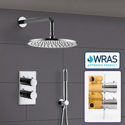 Nes Home 2 Dial 2 Way Round Concealed Thermostatic Mixer Valve Abs ...