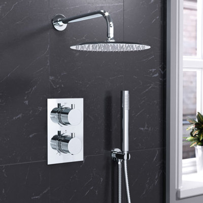 Nes Home 2 Dial 2 Way Round Concealed Thermostatic Shower Mixer,Head ...