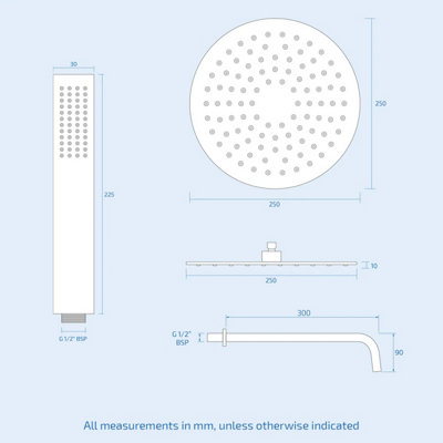 Nes Home 2 Dial 2 Way Round Concealed Thermostatic Shower Mixer,Head ...