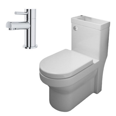 Nes Home 2 In 1 Compact Close Coupled Toilet & Basin Combo with Mono ...