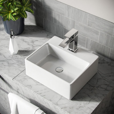 Nes Home 335 x 295mm Cloakroom Rectangle Counter Top Basin Sink
