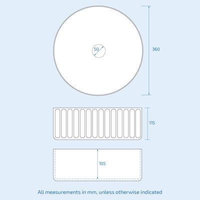 Nes Home 360mm Fluted Round Countertop Sink Matte Black
