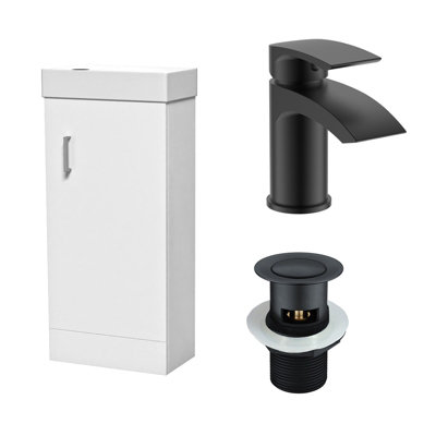 Nes Home 400mm Cloakroom Vanity Basin Unit, Mono Mixer Tap, Overflow ...
