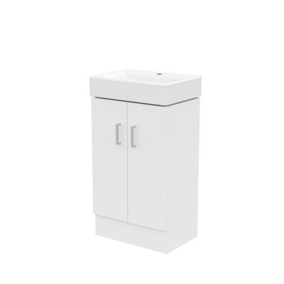 Nes Home 450mm White 2 Doors Basin Vanity Unit Bathroom Cabinet
