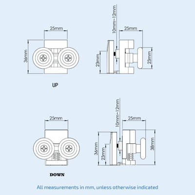 Nes Home 4x Shower Door Wheels Twin Top and Bottom Roller Runners Heavy ...