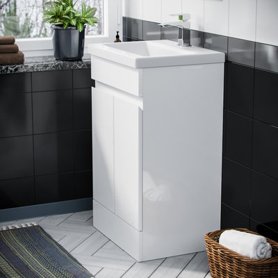 Nes Home 500mm Floorstanding Vanity Basin Unit White