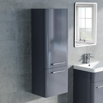 Nes Home 500mm Freestanding Grey Basin Vanity & 350mm Wall Hung Tall ...